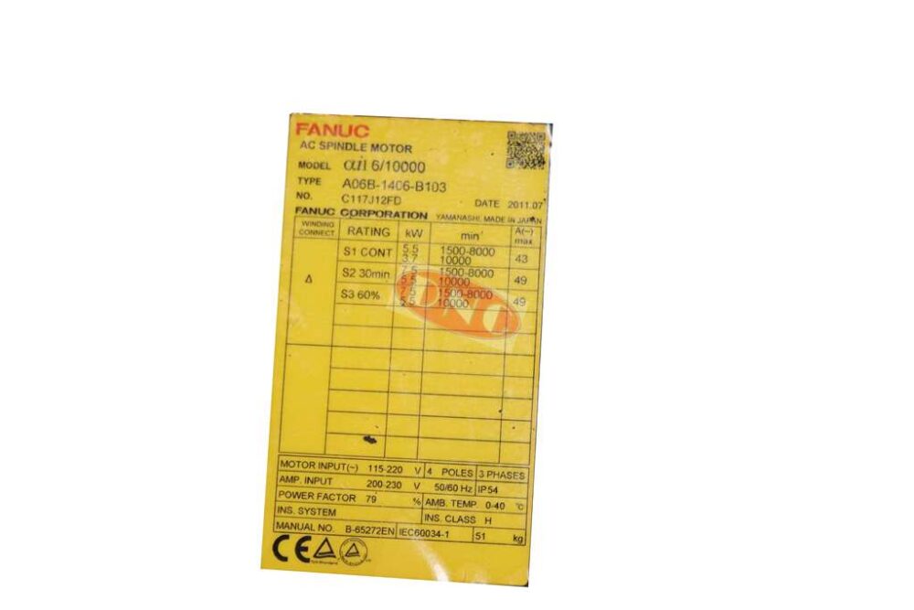 A06B-1406-B103 Fanuc aiL6/10000 spindle motor | DNC