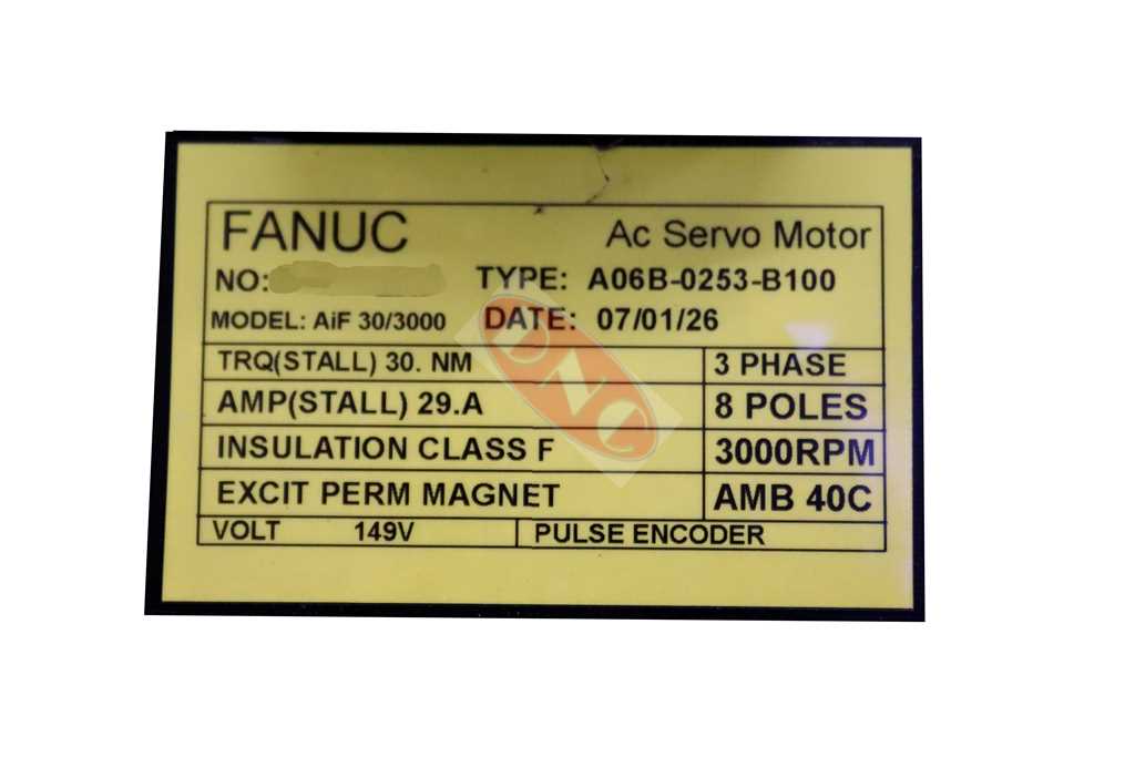 A06B-0253-B100 Fanuc aiF30/3000 Servo Motor ¦ DNC